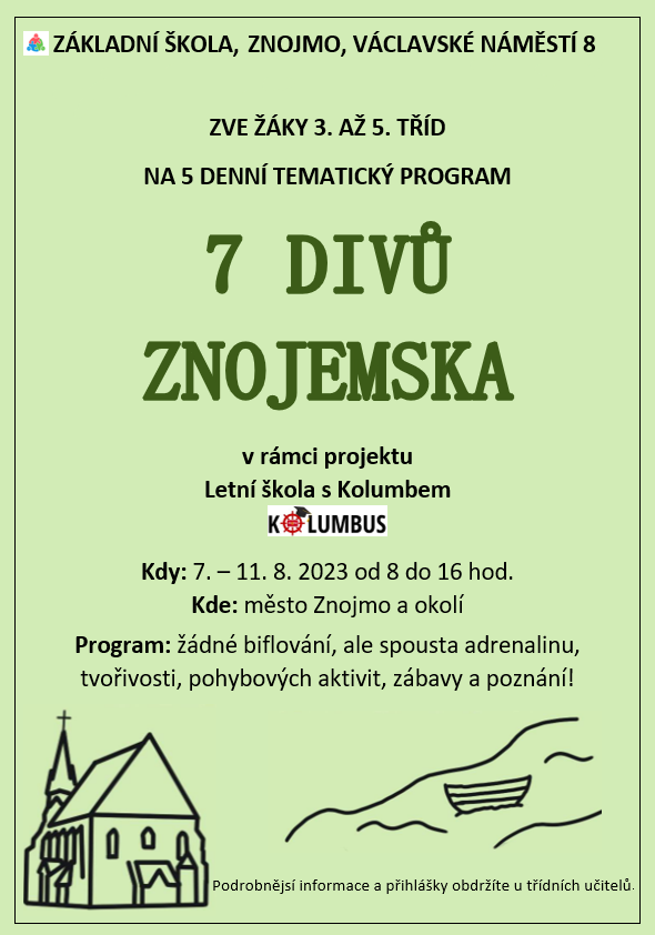 Letní škola s Kolumbem 2023 je tu! | ZŠ Václavské náměstí